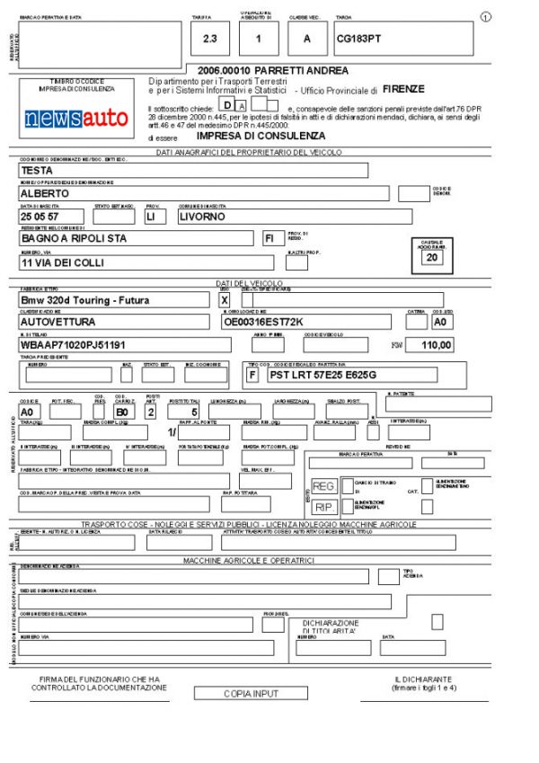 Come ottenere il certificato CRS "veicolo di interesse storico"